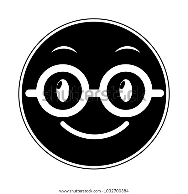 Silhouette Nerd Face Gesture Emoji Expression Stock Vector (Royalty ...