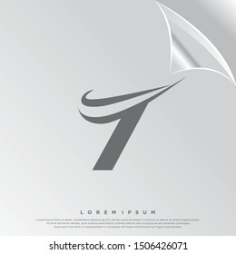 Silhouette Number Seven Logo Simple Design Stock Vector (Royalty Free ...