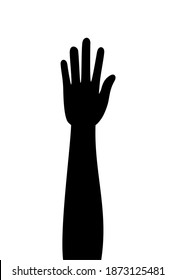 Silhouette One Arm Hand Vector Illustration Stock Vector (Royalty Free ...