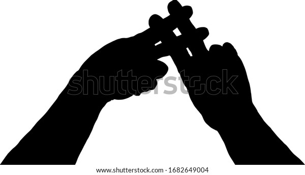 Silhouette Pair Hand Making Hashtag Symbol Stock Vector (Royalty Free ...
