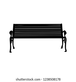 Silhouette Park Bench: vector de stock (libre de regalías) 1238508178 ...