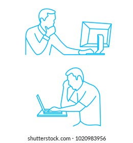Silhouette Person Computer Stock Vector (Royalty Free) 1020983956 ...