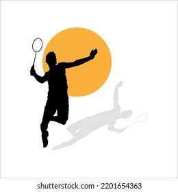 Silhouette Player Badminton Illustrations Shadow Stock Vector (Royalty ...