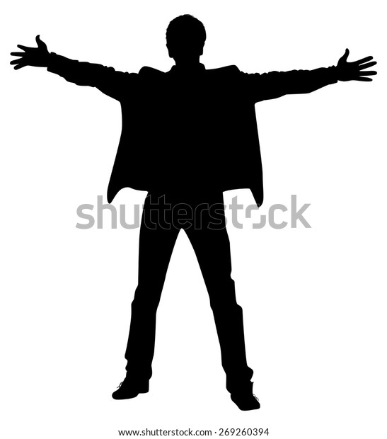 Silhouette Positive Guy On White Background Stock Vector (Royalty Free ...