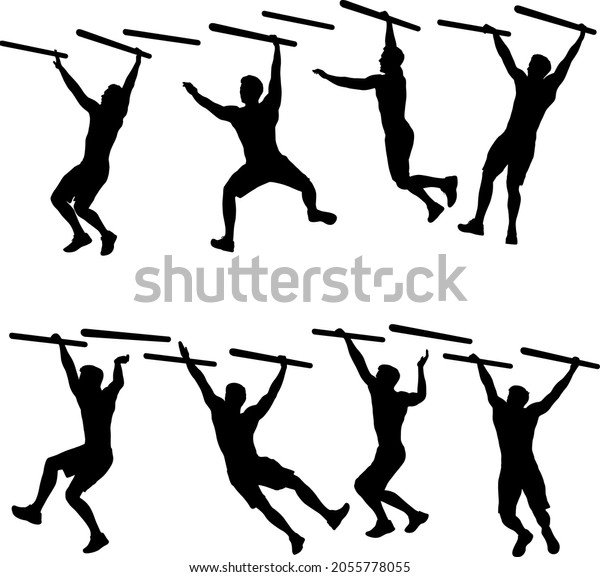 Silhouette Pull Workout Steps On White: เวกเตอร์สต็อก (ปลอดค่าลิขสิทธิ์ ...