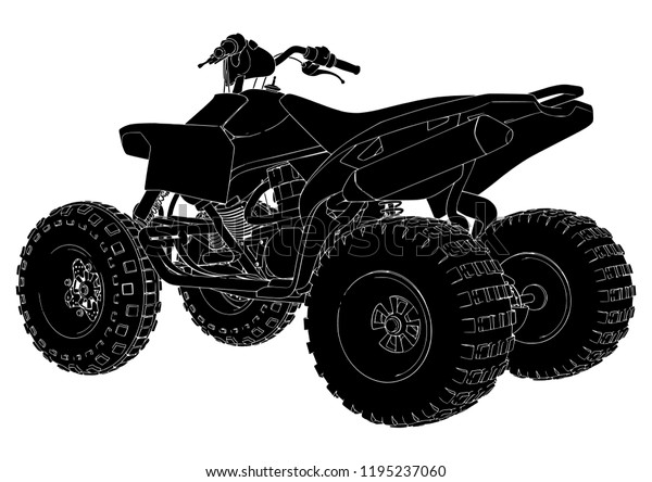 Silhouette Quad Bike Vector Stock Vector (Royalty Free) 1195237060 ...