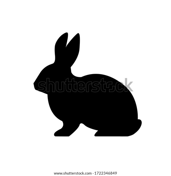 Silhouette Rabbit On White Background Pets Stock Vector (Royalty Free ...