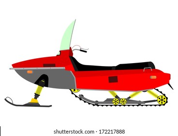 Silhouette Red Snowmobile Vector Stock Vector (Royalty Free) 172217888 ...