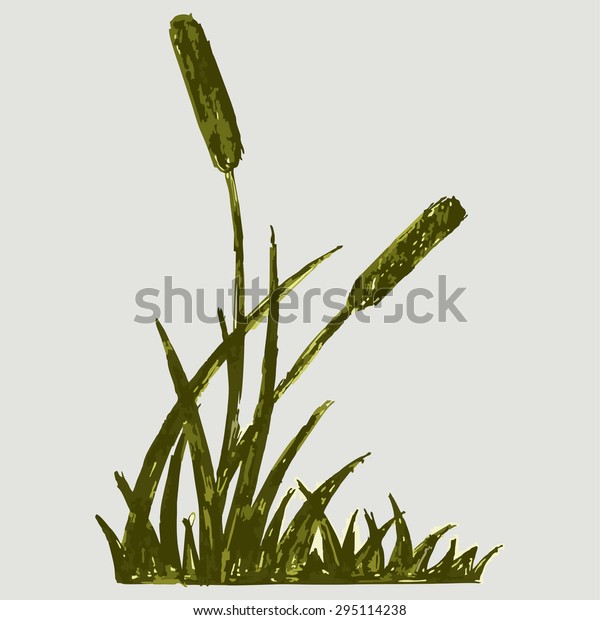 Silhouette Reeds Marsh Grass Vector Image Stock Vector (Royalty Free ...