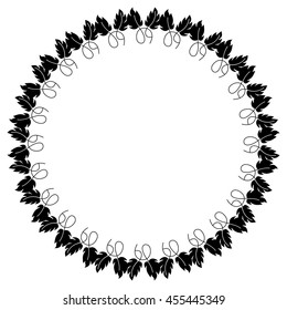 Silhouette Round Frame Vector Clip Art Stock Vector (Royalty Free ...