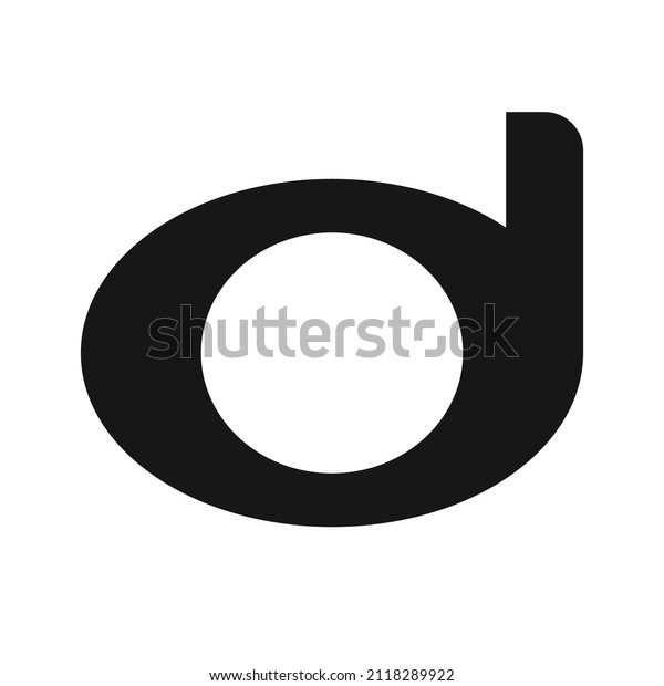 Silhouette Rounded D Letter Logo Concept Stock Vector (Royalty Free ...