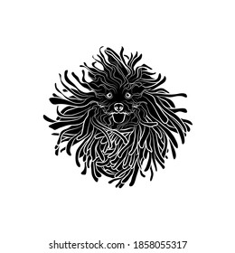 Silhouette Running Puli Dog Dog Dreadlocks Stock Vector (Royalty Free ...