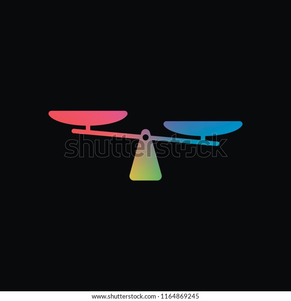 Silhouette Scale Simple Symbol Rainbow Color Stock Vector (Royalty Free ...