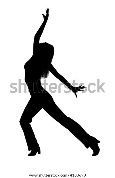 Silhouette Sexy Female Dancer Ecstatic Pose Stock Vector (Royalty Free ...