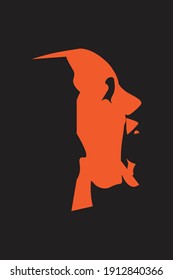 Silhouette Shouting Woman Vector Illustration Stock Vector (Royalty ...