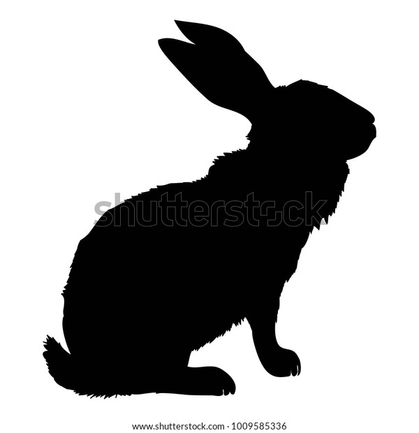 Silhouette Sitting Rabbit Vector Illustration Stock Vector (Royalty ...