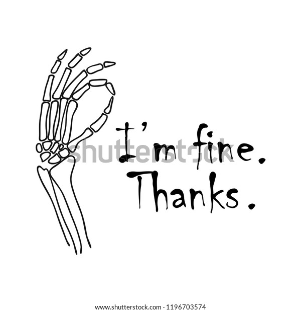 Silhouette Skeleton Hand Gesture Ok Sign Stock Vector (Royalty Free ...