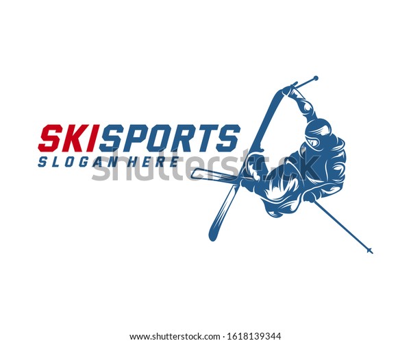 Silhouette Ski Logo Design Vector Winter Stock Vector (Royalty Free ...