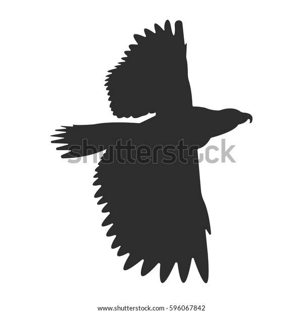 Silhouette Soaring Bird Separately Isolated Image Stock Vector (Royalty ...