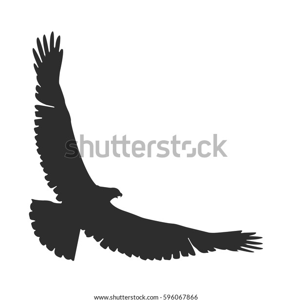 Silhouette Soaring Bird Separately Isolated Image Stock Vector (Royalty ...