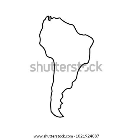 Silhouette South America Map Stock Vector (Royalty Free) 1021924087 ...