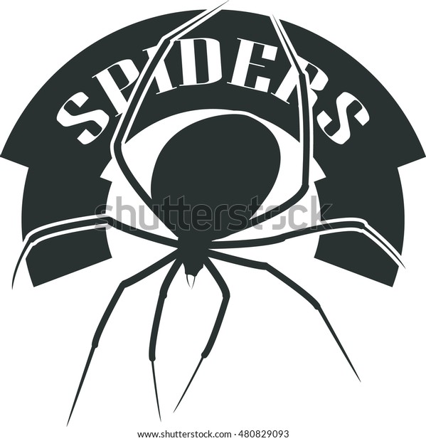 Silhouette Spider Black Widow Emblem Sign Stock Vector (Royalty Free ...