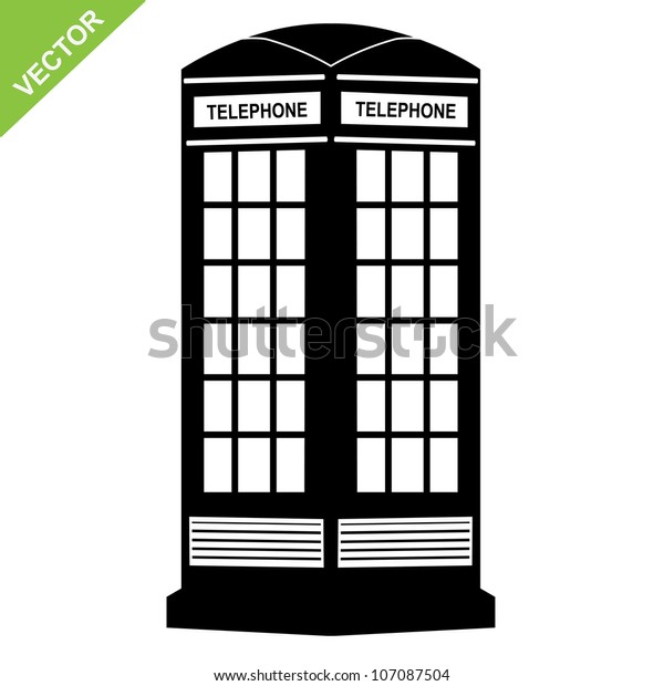 Silhouette Telephone Call Box Vector Stock Vector (Royalty Free) 107087504