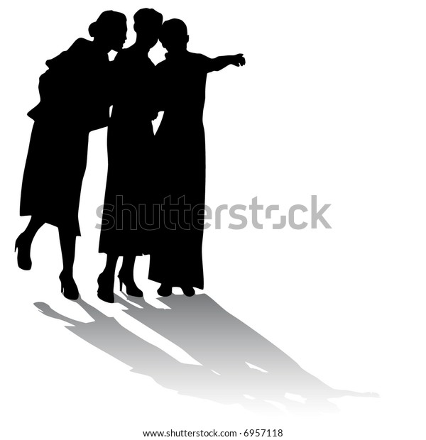 Silhouette Three Girls Stock Vector (Royalty Free) 6957118 | Shutterstock