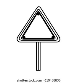 Silhouette Triangle Shape Traffic Sign Base Stock Vector (Royalty Free ...