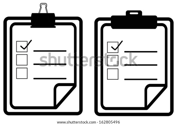 Silhouette Two Check List Board Icons Stock Vector (Royalty Free ...