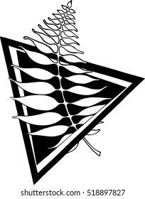 Silhouette Vector Drawing Fern Triangle Black 스톡 벡터(로열티 프리) 518897827 ...