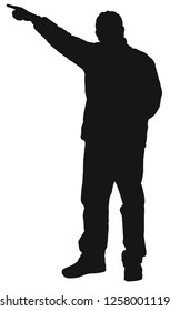 Silhouette Vector Man Pointing Out Direction 库存矢量图（免版税）1258001119 ...