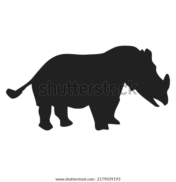 Vector de silueta de un rinoceronte: vector de stock (libre de regalías ...