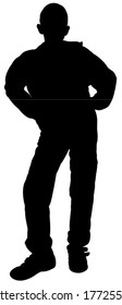 Silhouette Vector Teenager Stock Vector (Royalty Free) 177255293 ...