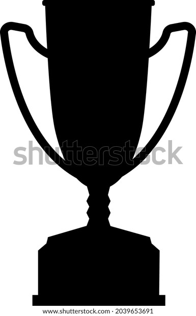 Silhouette Victory Cup Vector Flat Illustration Stock Vector (Royalty ...