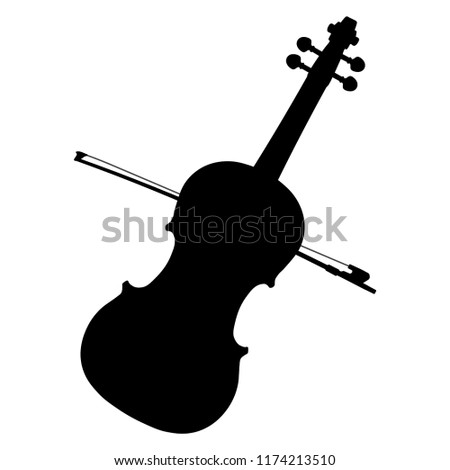 Silhouette Violin Vector เวกเตอร์สต็อก (ปลอดค่าลิขสิทธิ์) 1174213510 ...