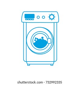 Silhouette Washing Machine Object Clean Clothes Stock Vector (Royalty ...