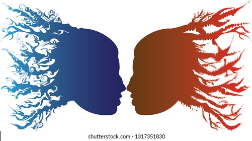 Silhouette Watter Fire Lady Stock Vector (Royalty Free) 1317351830 ...