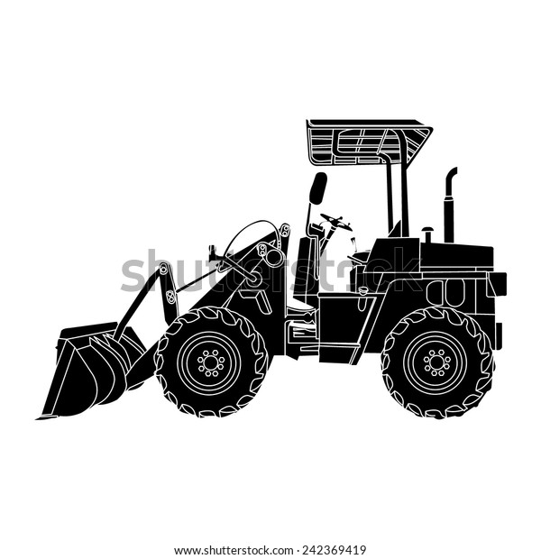 Silhouette Wheeled Tractor Vector: เวกเตอร์สต็อก (ปลอดค่าลิขสิทธิ์ ...