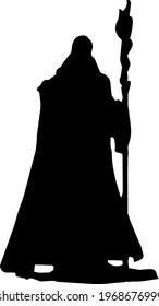 Silhouette Wise Wizard Stock Vector (Royalty Free) 1968676999 ...