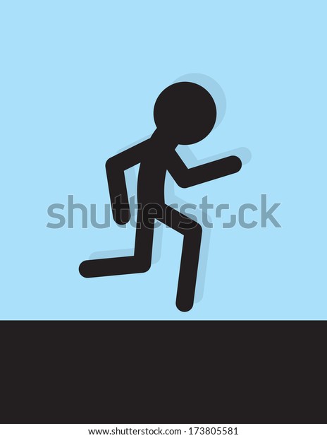 Silhouetted Figure Sneaking Running Stock Vector (Royalty Free ...
