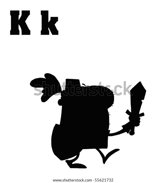Silhouetted Knight Letters K: vector de stock (libre de regalías ...