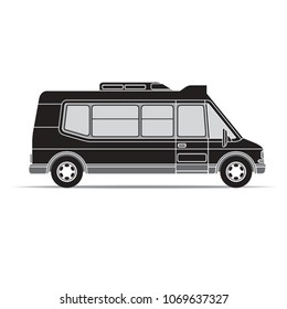 Silhouetted Passenger Van Vector Drawing Stock Vector (Royalty Free ...