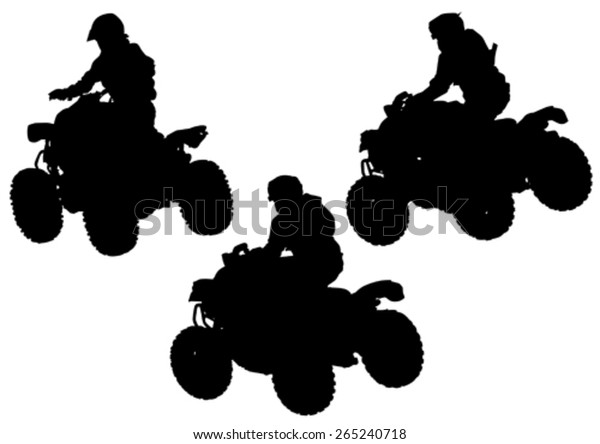 Silhouettes Athletes On Quad On White Stock Vector (Royalty Free) 265240718