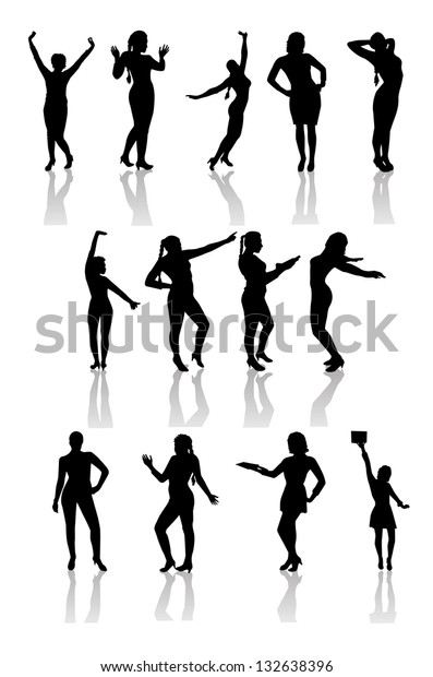 Silhouettes Girls Shadow Vector Illustration Stock Vector (Royalty Free ...