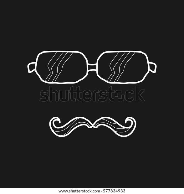 Silhouettes Mustache Doodle Stock Vector (Royalty Free) 577834933 ...