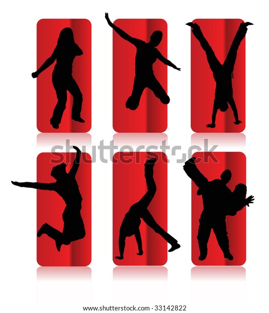 Silhouettes Party People Frame Stock Vector (Royalty Free) 33142822 ...