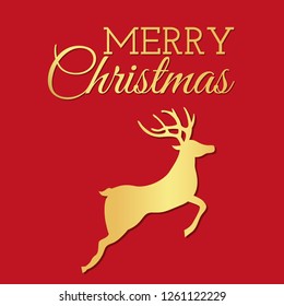 Silhouettes Running Deer Christmas Deer Leaping Stock Vector (Royalty ...