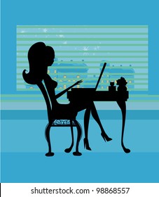 36,537 Woman computer silhouette Images, Stock Photos & Vectors ...