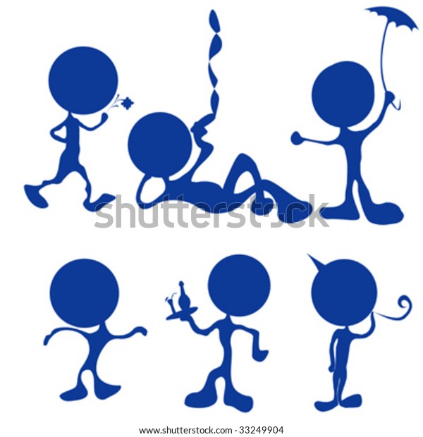 Silhouettes Stylized Blue People Stock Vector (Royalty Free) 33249904 ...